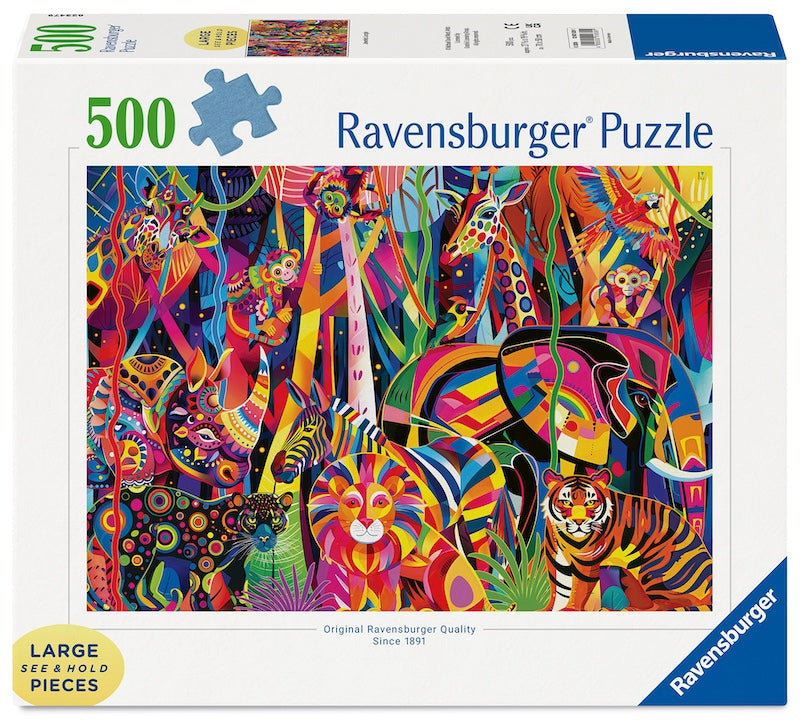 Jewelled Jungle 500 Piece Large Format Jigsaw Puzzle – All Jigsaw Puzzles