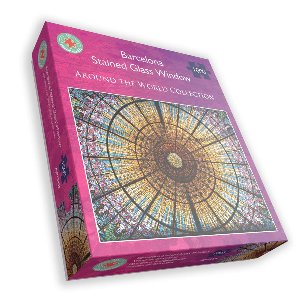 Barcelona Stained Glass Window 1000 Piece Jigsaw Puzzle – All Jigsaw ...