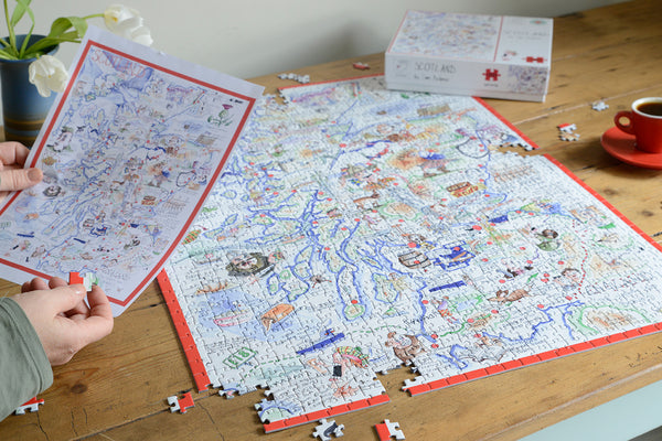 Map of Scotland - Tim Bulmer 1000 Piece Jigsaw Puzzle – All Jigsaw Puzzles