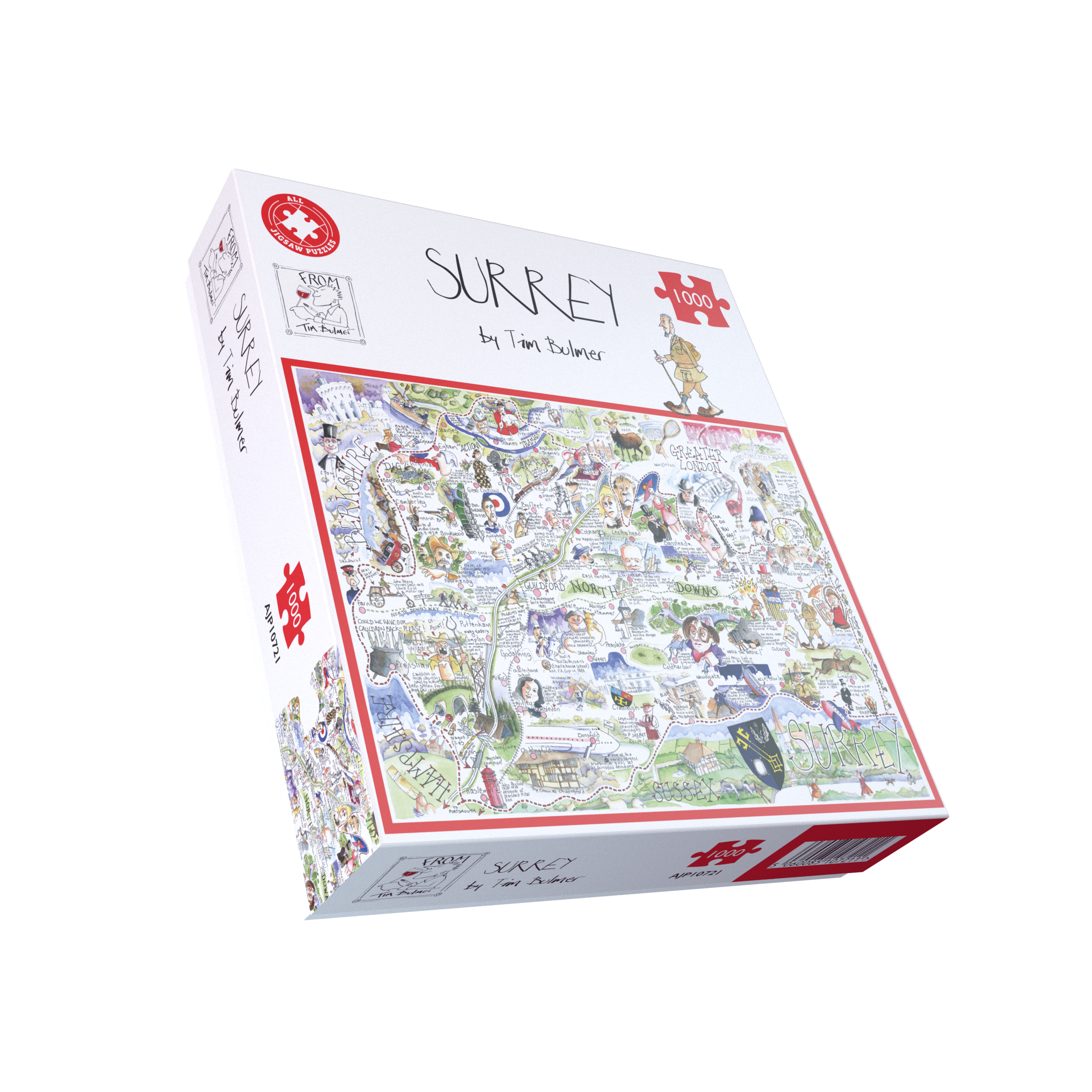 Map of Surrey - Tim Bulmer 1000 Piece Jigsaw Puzzle – All Jigsaw Puzzles