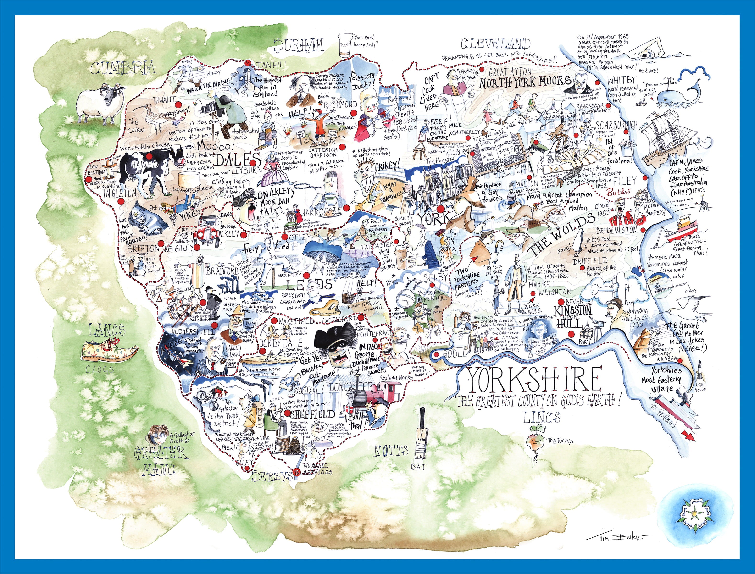 Map of Yorkshire - Tim Bulmer 1000 Piece Jigsaw Puzzle – All Jigsaw Puzzles