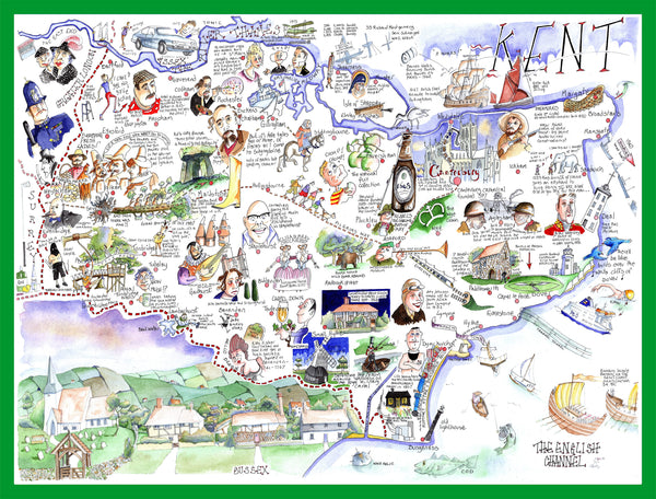Map of Kent - Tim Bulmer 1000 Piece Jigsaw Puzzle – All Jigsaw Puzzles