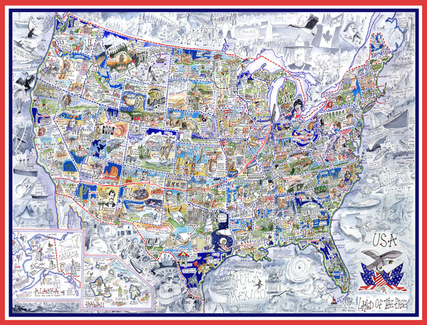 USA Map - Tim Bulmer 1000 Piece Jigsaw Puzzle – All Jigsaw Puzzles