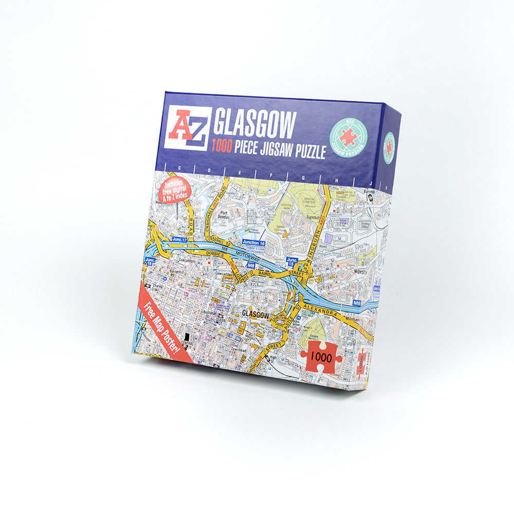 A-Z Map of Glasgow 1000 Piece Jigsaw – All Jigsaw Puzzles