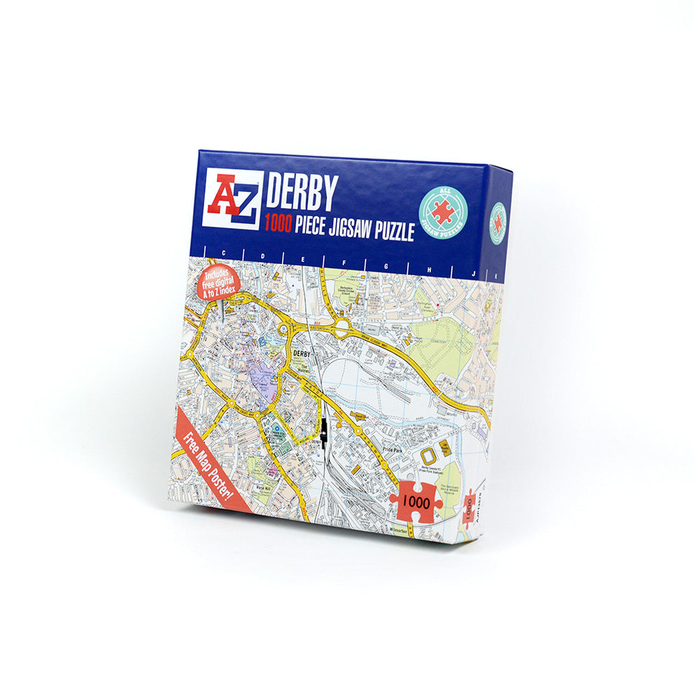 A-Z Map of Derby 1000 Piece Jigsaw – All Jigsaw Puzzles