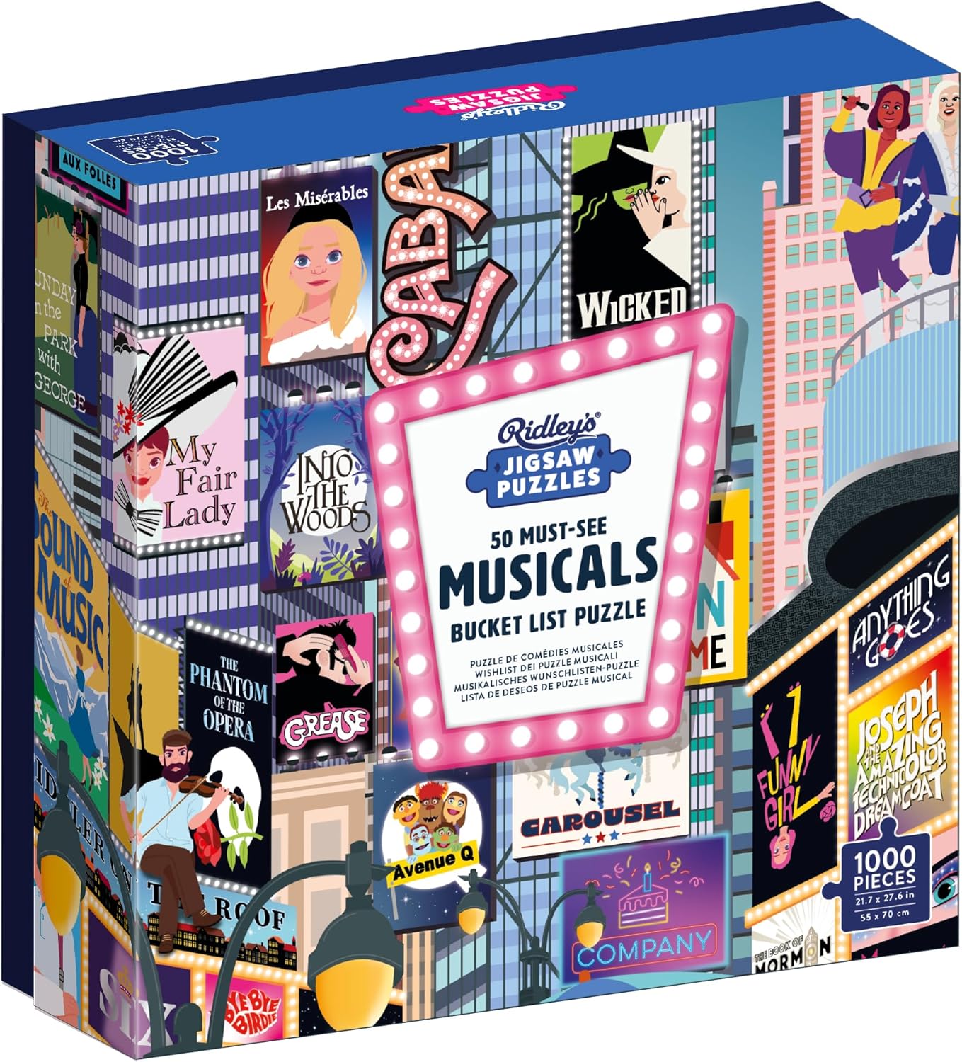 50 Must-See Musicals Bucket List 1000-Piece Puzzle – All Jigsaw Puzzles