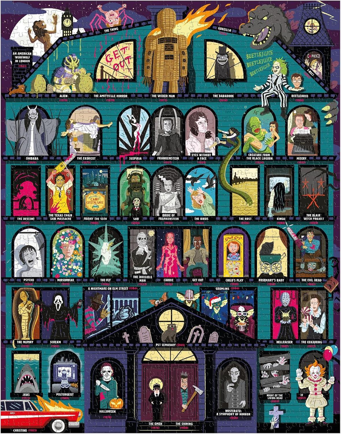 50 Must-Watch Scary Movies Bucket List 1000 Piece Jigsaw Puzzle – All ...
