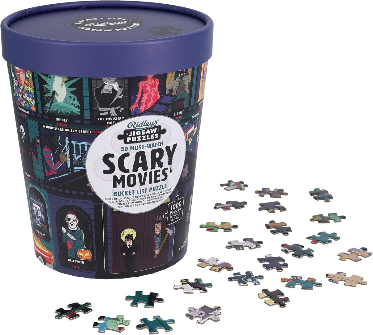 50 Must-Watch Scary Movies Bucket List 1000 Piece Jigsaw Puzzle – All ...