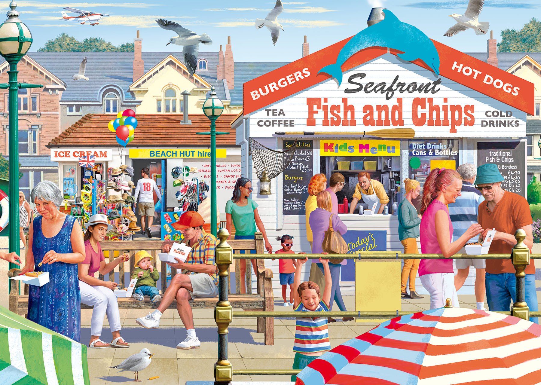 Falcon de luxe Seaside Supper 500 Piece jigsaw Puzzle – All Jigsaw Puzzles