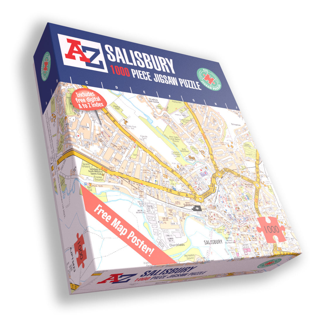 A to Z Map of Salisbury 1000 Piece Jigsaw – All Jigsaw Puzzles