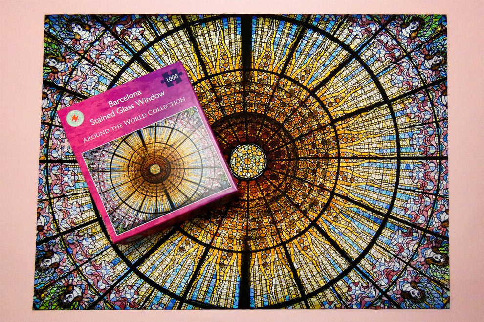 Barcelona Stained Glass Window 1000 Piece Jigsaw Puzzle – All Jigsaw ...