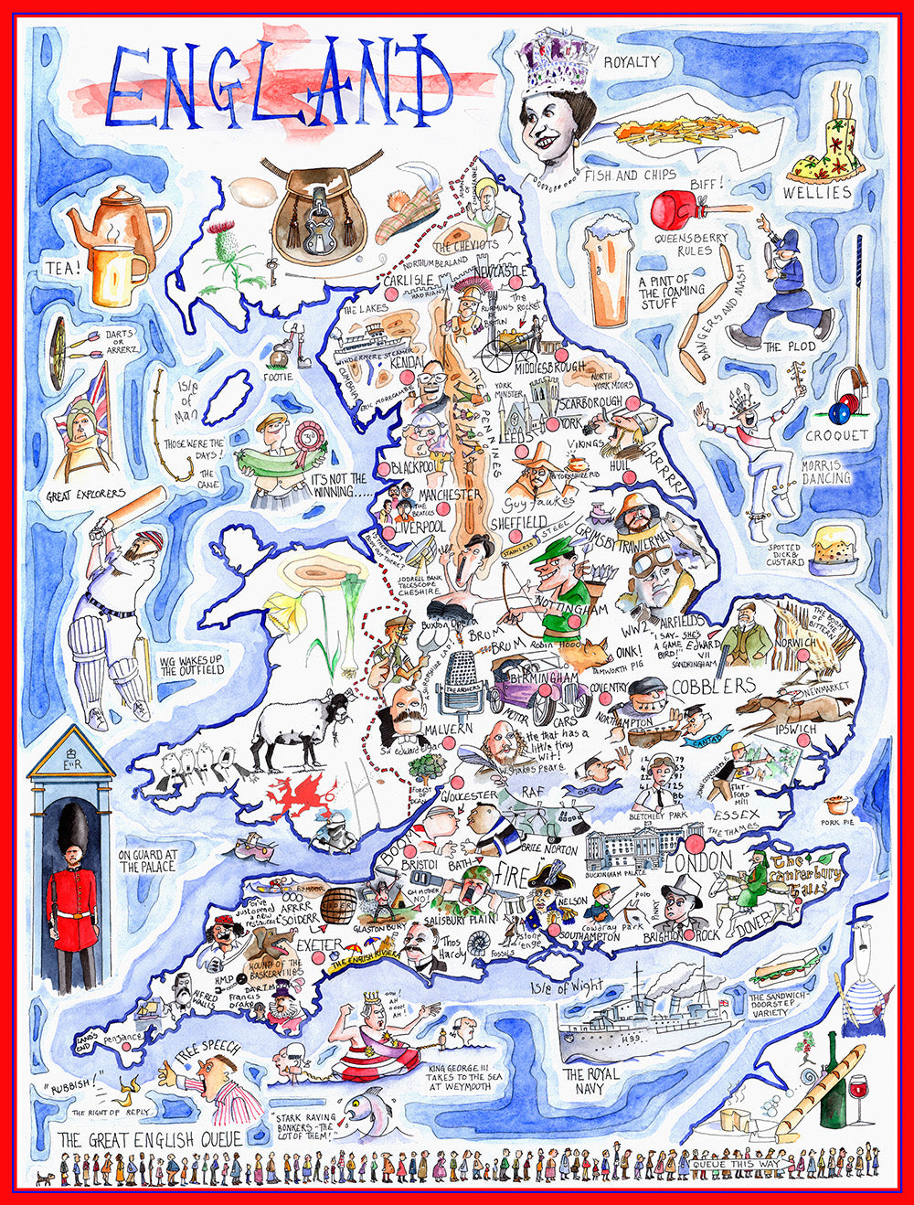 Map of England - Tim Bulmer 1000 Piece Jigsaw Puzzle – All Jigsaw Puzzles