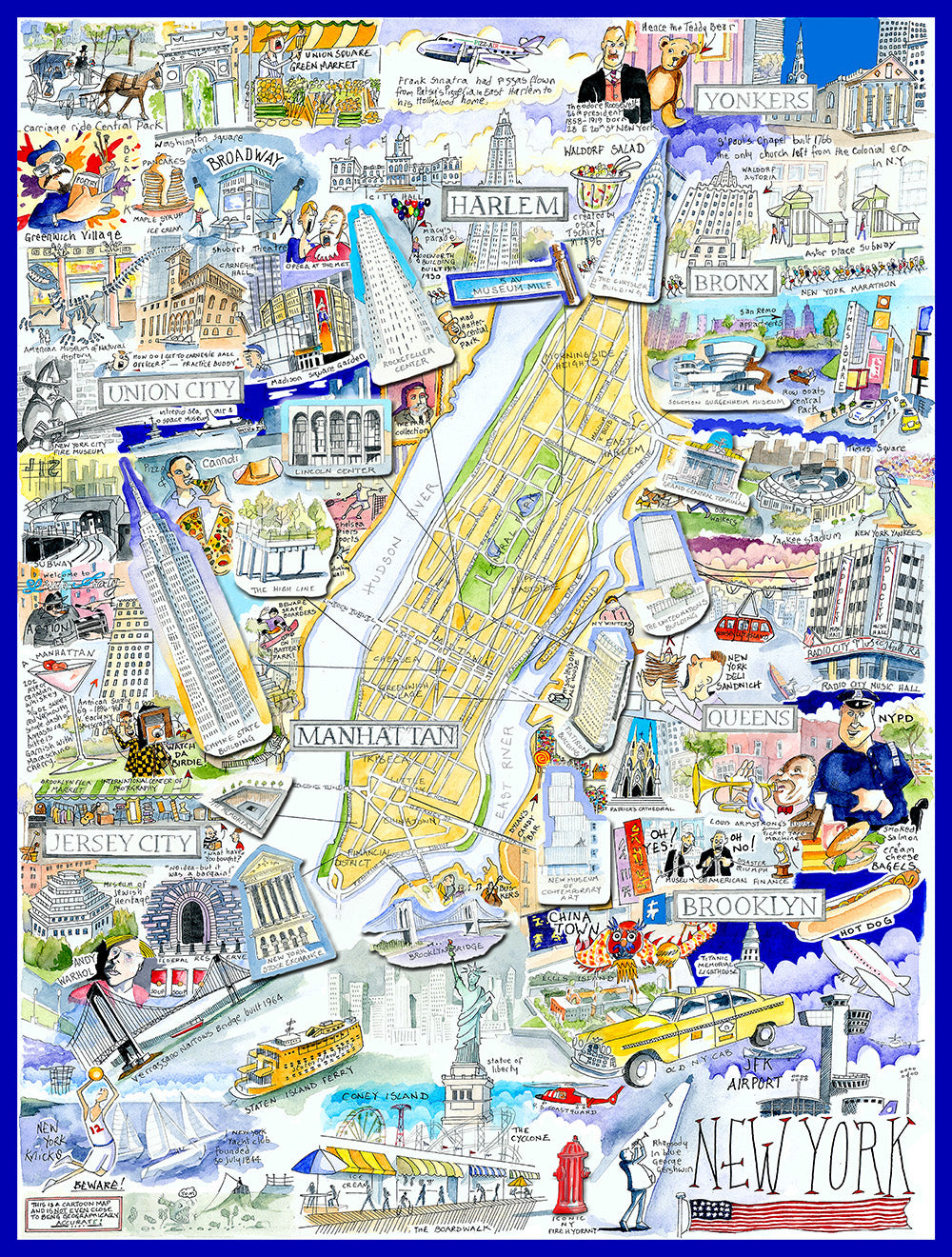 Map of New York City - Tim Bulmer 1000 Piece Jigsaw Puzzle – All Jigsaw ...