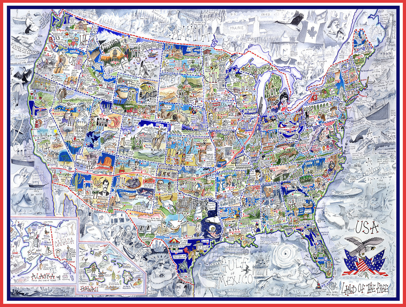 USA Map - Tim Bulmer 1000 Piece Jigsaw Puzzle – All Jigsaw Puzzles
