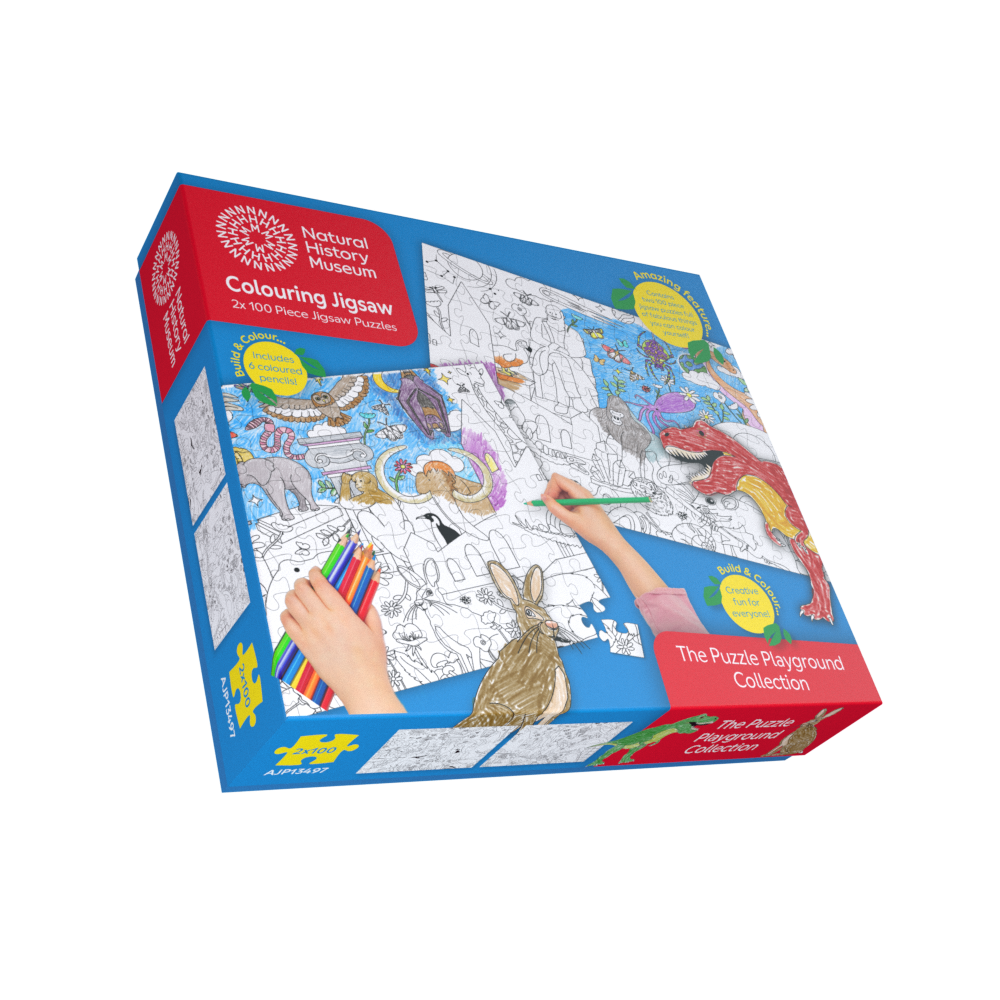 Natural History Museum Colouring 2 x 100 Piece Jigsaw Puzzle Set – All ...