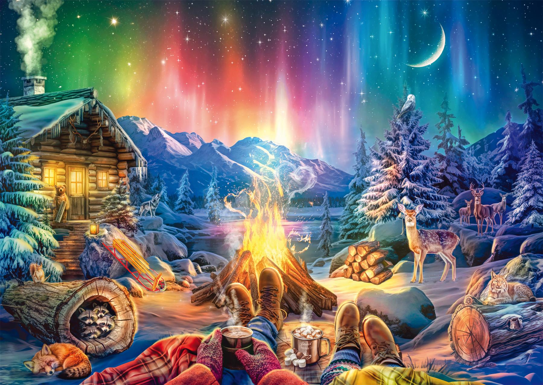 Campfire Romance under the Starry Sky 1000 Piece Jigsaw Puzzle – All ...