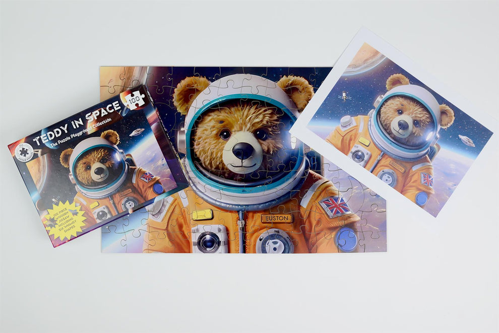 Teddy In Space 100 Piece Wooden Jigsaw Puzzle – All Jigsaw Puzzles