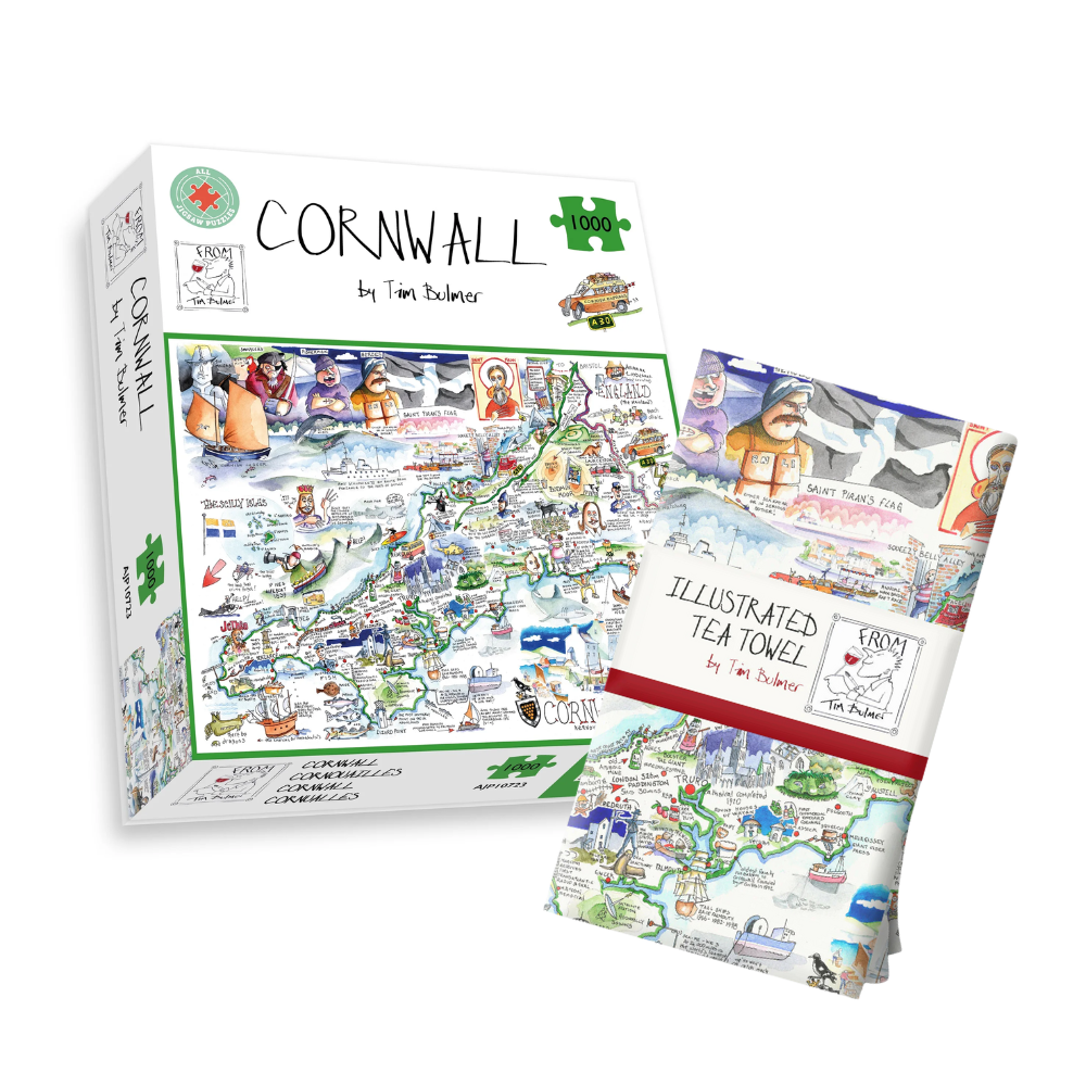 Tim Bulmer's Cornwall Map Jigsaw and Tea Towel Gift Bundle – All Jigsaw ...