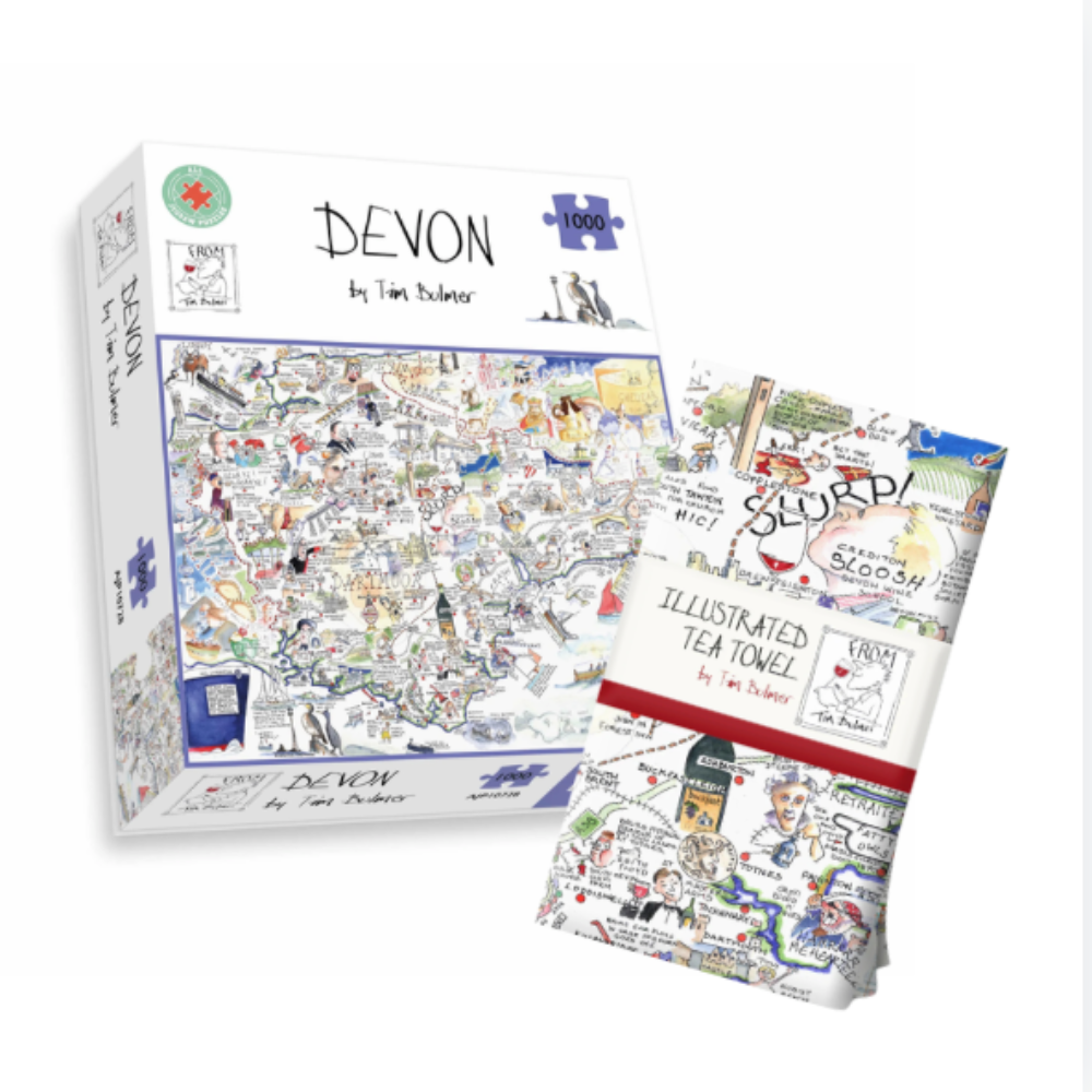 Tim Bulmer's Devon Map Jigsaw & Tea Towel Gift Bundle – All Jigsaw Puzzles