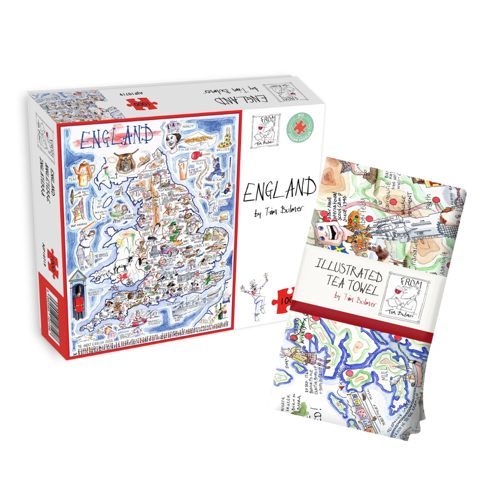 Tim Bulmer's England Map Jigsaw ad Tea Towel Gift Bundle – All Jigsaw ...