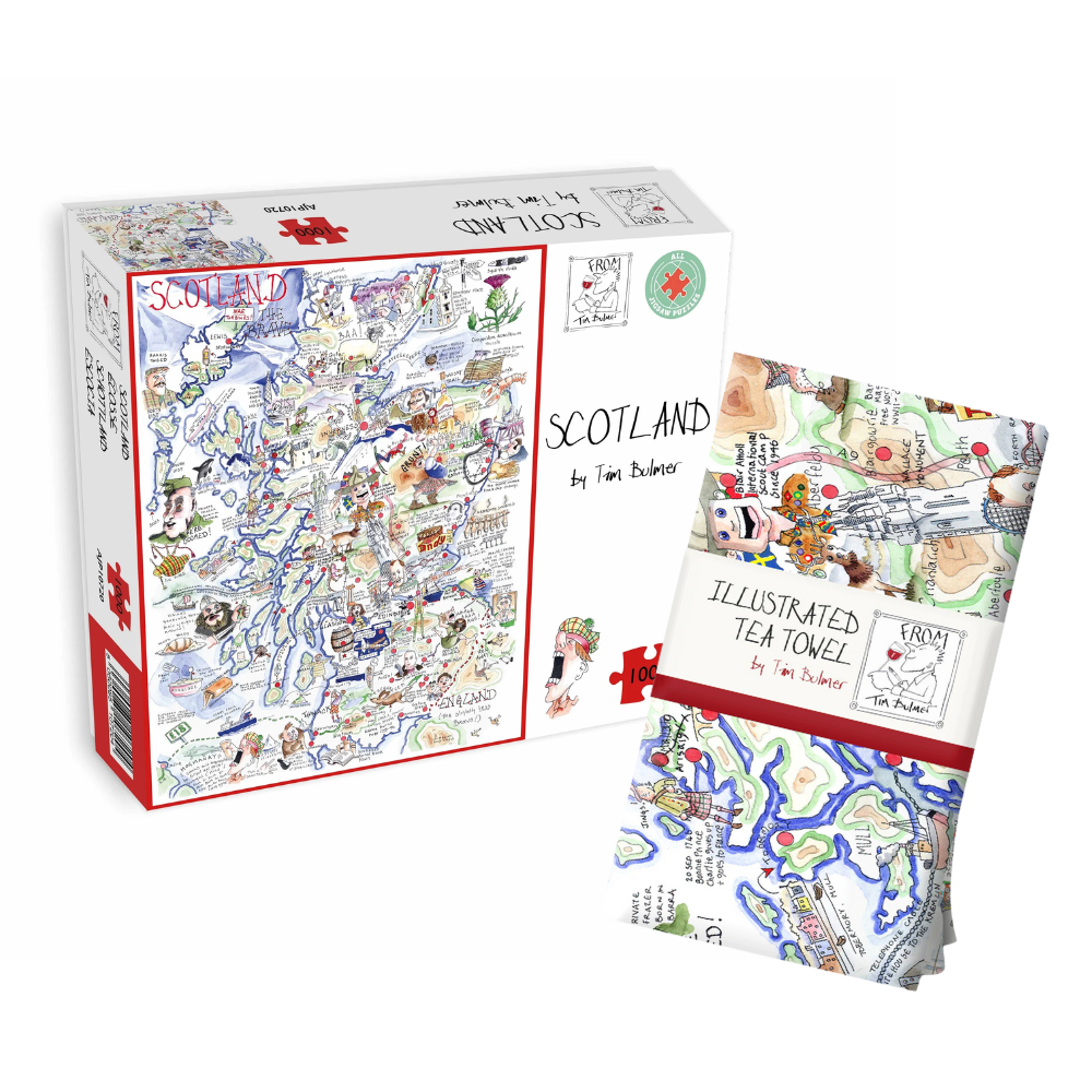 Tim Bulmer's Scotland Map Jigsaw & Tea Towel Gift Bundle – All Jigsaw ...