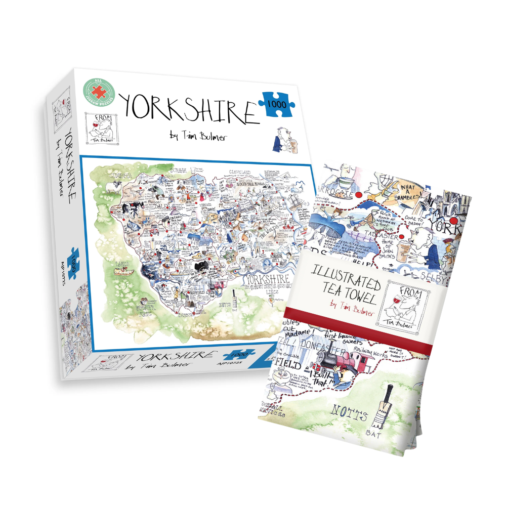 Tim Bulmer's Yorkshire Map Jigsaw & Tea Towel Gift Bundle – All Jigsaw ...