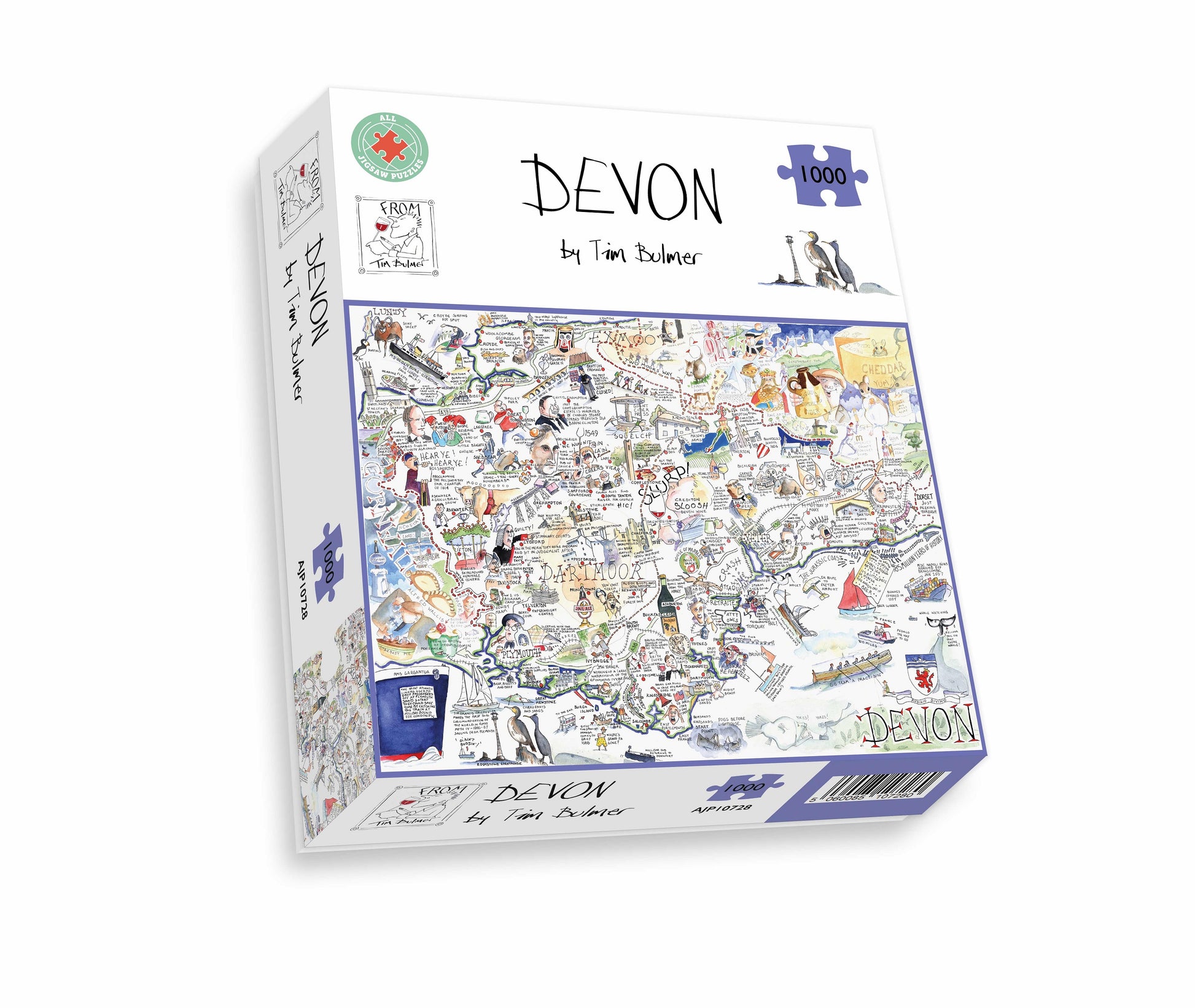 Map of Devon - Tim Bulmer 1000 Piece Jigsaw Puzzle – All Jigsaw Puzzles