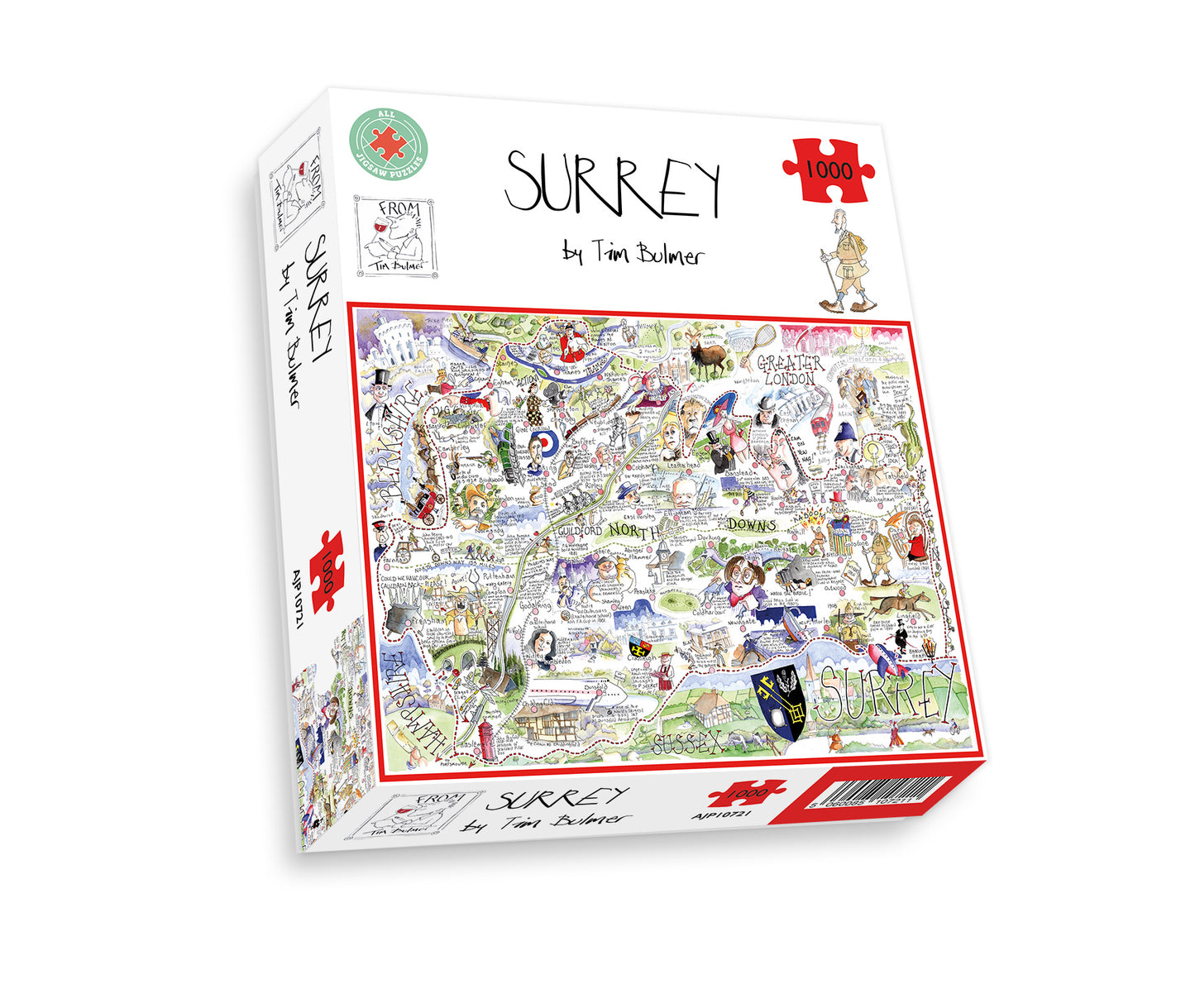 Map of Surrey - Tim Bulmer 1000 Piece Jigsaw Puzzle – All Jigsaw Puzzles