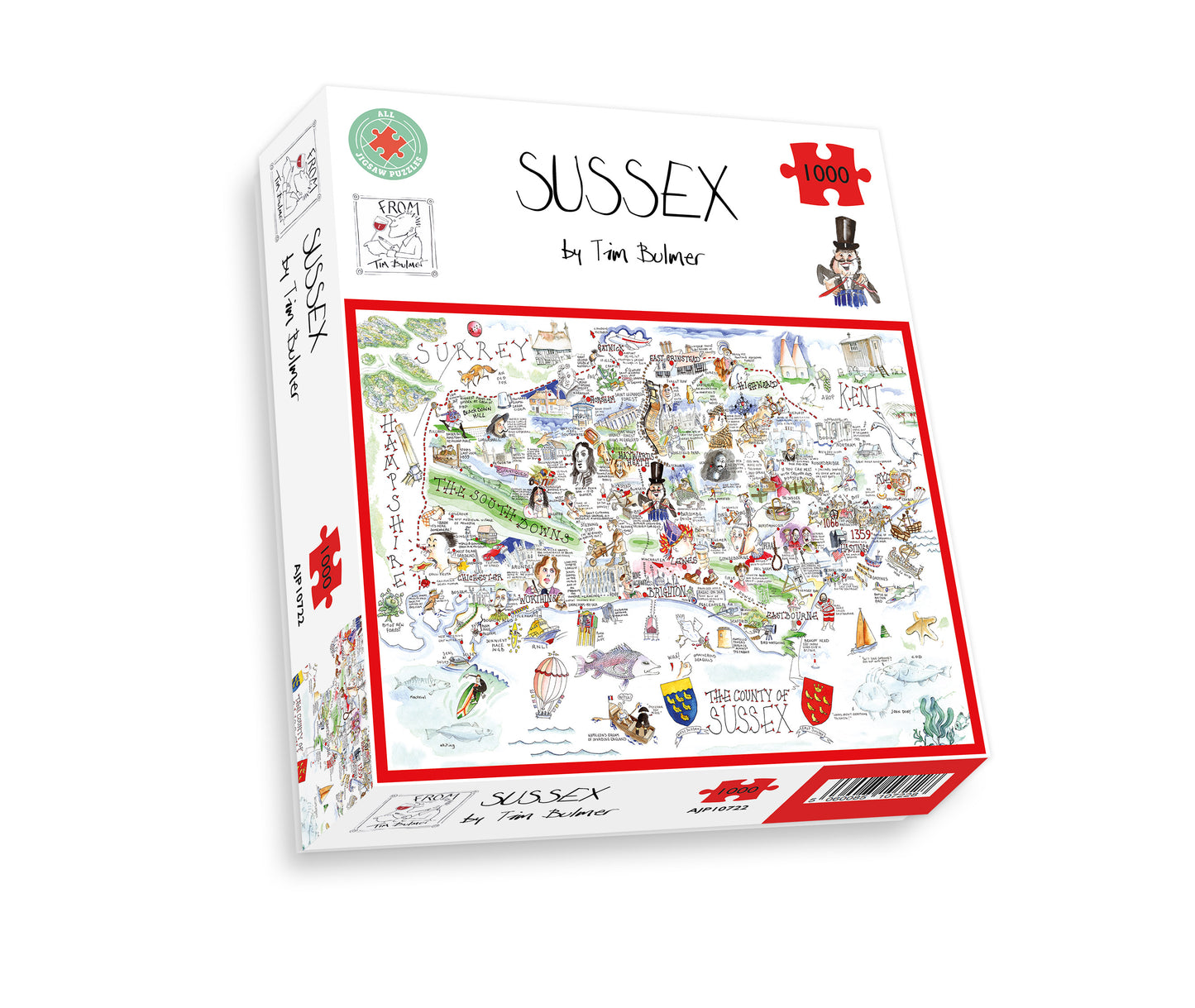 Map of Sussex - Tim Bulmer 1000 Piece Jigsaw Puzzle – All Jigsaw Puzzles