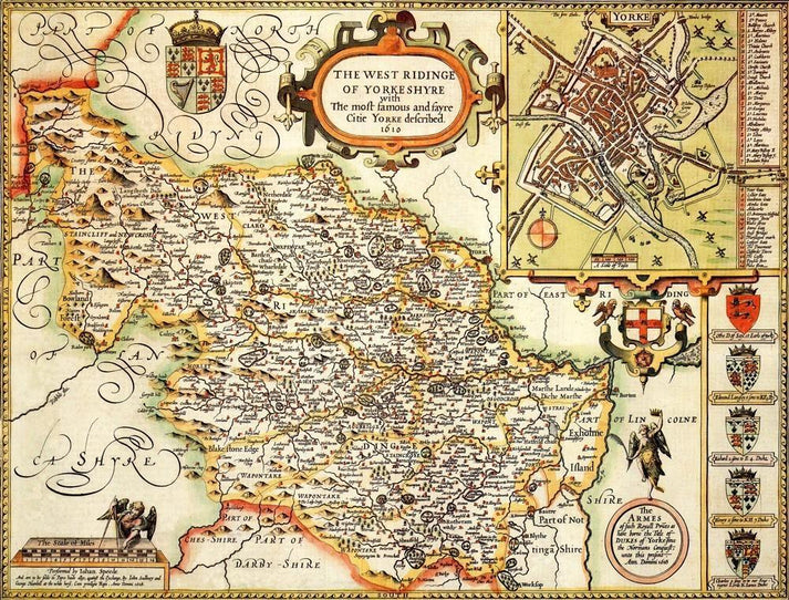 Yorkshire West Riding Historical Map 1000 Piece Jigsaw Puzzle (1610 ...